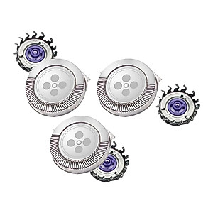 Set of 3 Replacement Heads for Replacing Philips Norelco HQ6 Quadra Action Shavers