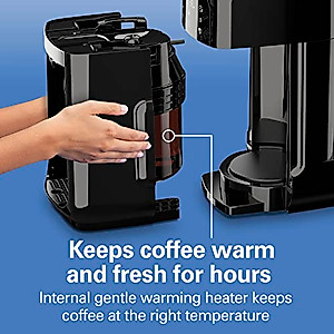 Hamilton Beach One Press Programmable Dispensing Drip Coffee Maker with 14 Cup Internal Brew Pot, Removable Water Reservoir, Black Next Gen (47601)