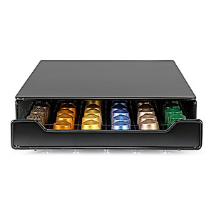 HiveNets Capsule Drawer Coffee Pod Storage Compatible for Nespresso Support Metal Holder 60 Pcs