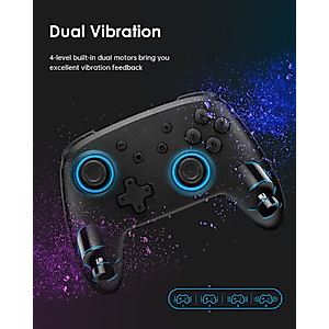 DOYOKY Switch Controller, Switch Controller Compatible with Switch/Switch Lite, Wireless Gamepad with 7 LED Colors/Motion Control/Dual Vibration/Turbo1…