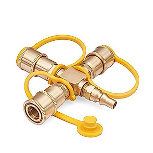 GASPRO Propane Splitter, 3 Ways 1/4inch RV Propane Quick Connect Fitting, Quick Disconnect Adapter for RV, Trailer, Camper, Connect to Propane Quick Connect Hose
