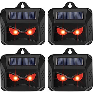 Solar Predator Control Light 4-Pack – Animal Repellent Outdoor – Motion Activated Animal Repellent – Deer Repellent Devices – Cat Repellent – Animal Repellent for Gardens – Fox Repellent – Eye Guard