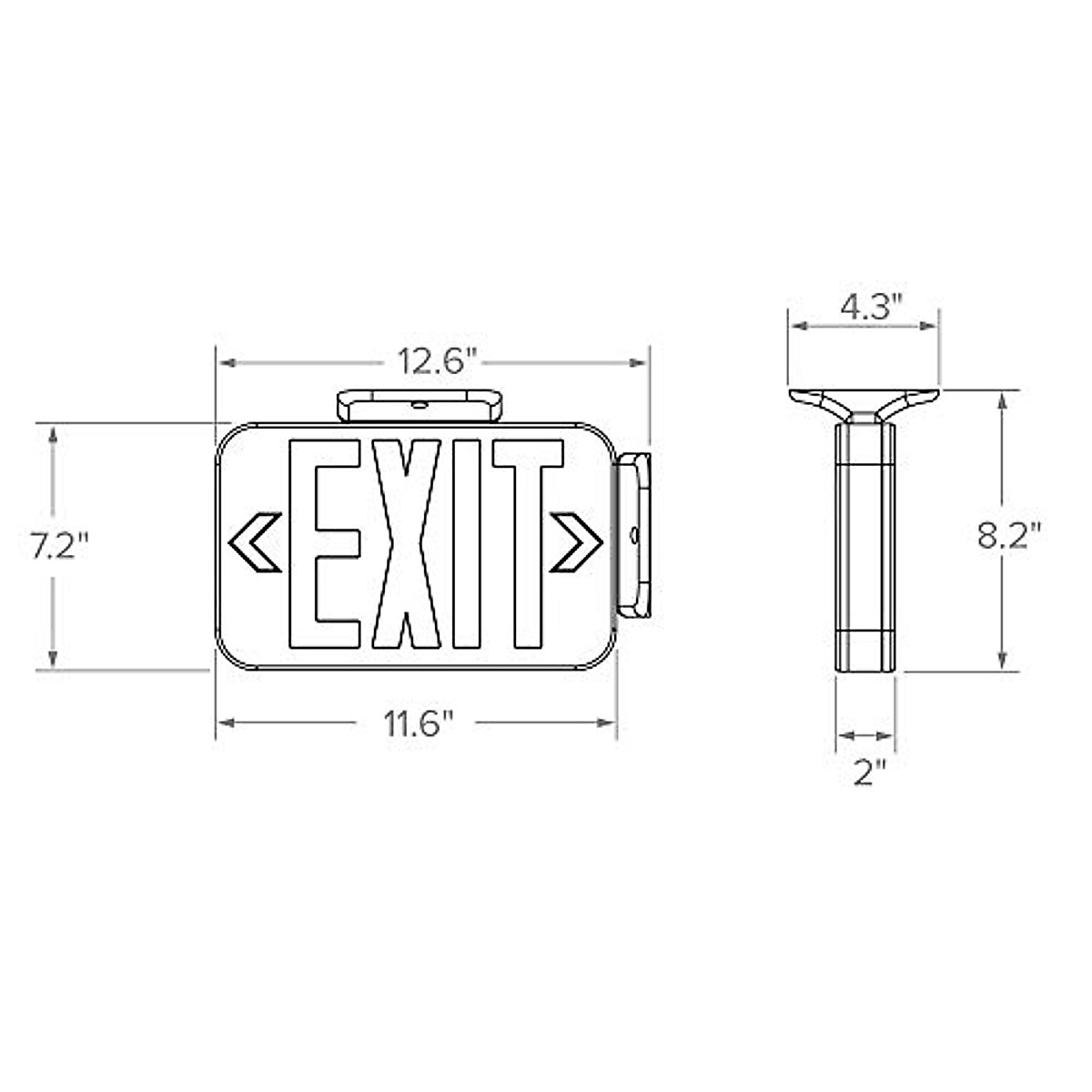 Hubbell Industrial CAGB LED Emergency Exit Sign, Black