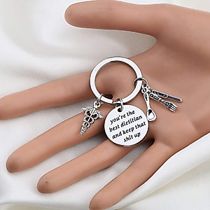 bobauna Dietitian Keychain You're The Best Dietitian And Keep That Shit Up Appreciation Gift For Dietitian Nutritionist (best dietitian keychain)