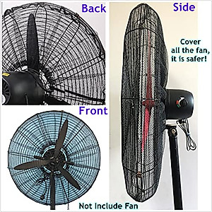 24 Inch Fan Cover, 2 PACK 24" Pedestal Fan Dustproof Cover for Kids Children Finger Protection,Fan Mesh Cover for 24~26 in Stand Up Round Fan for Garden Home Office Shop Playground,Washable,Reusable