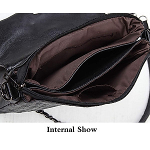 Rullar Punk Women Shoulder Top-handle Bag Skull Chain SatchelTote Handbag Purse Clutch (Skull)