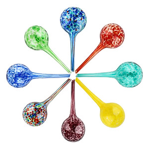 Brajttt Plant Watering Globes Automatic Glass Watering Bulbs, Glass Ball Planter, Decorative Garden Watering Cans Glass drip Ball with 8 Tags, 8-Pack, 2.95 inch Diameter