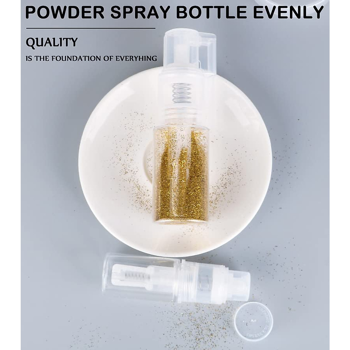 AKOAK 1 Pack 110ml Portable Detachable Travel Spray Bottle Container PET Cosmetics Bottle Transparent Dry Powder Spray Bottle