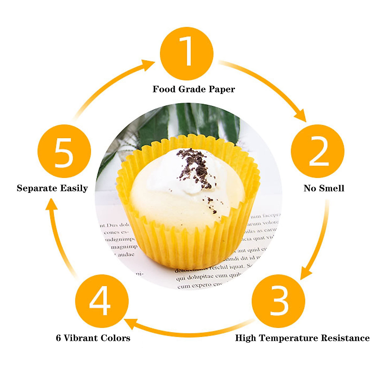 Dtzzou Colorful Paper Baking Cups, Rainbow Cupcake Liners Disposable Cupcake Wrappers for Holiday and Party Baking Supplies 600 Count