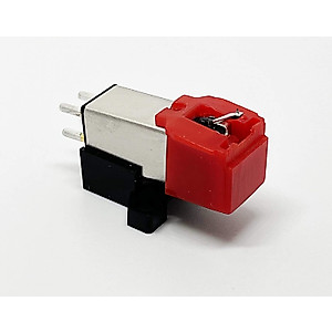 Cartridge, conical Red Stylus, needle for Technics SL-1200, SL-1210, SL-1600, SL-1610, SL-1700, SL-235, SL-23A, SL-B2, SL-B202, SL-B205, SL-B3