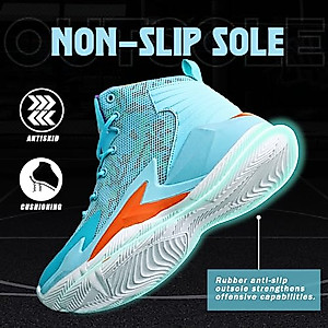 CJSPORX Zapatos de Basketball Breathable Non Slip Outdoor Fashion Sneakers Blue-2 Size 10