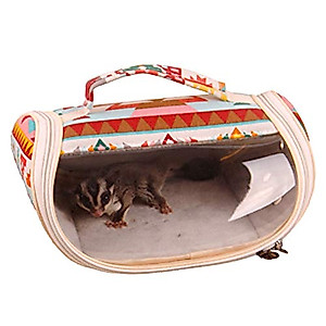 Bird Carrier Bag Small Pet Portable Breathable Outgoing Bag for Parrot Budgie Parakeet Cockatiel Conure Lovebird Finch Canary Amazon Hamster Mice Rat Chinchilla Guinea Pig Squirrel (Pink Ethnic)