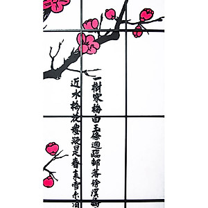 Legacy Decor 4-Panel Blossom Screen Room Divider, Black