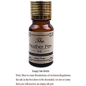 Feather Pens Calligraphy Pen with Ink Set Owl Feather Quill Ink Pen for Writer