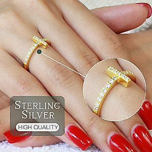 CloseoutWarehouse Cubic Zirconia Christian Sideway Cross Ring Sterling Silver Size 10