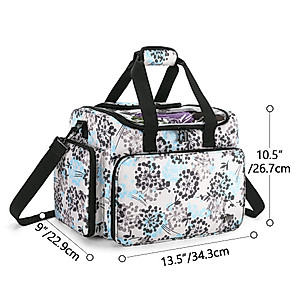 Teamoy Yarn Storage Bag, Travel Knitting Tote Bag with Foldable Inner Dividers for WIP, Yarn Skeins and Knitting Accessories, Purple