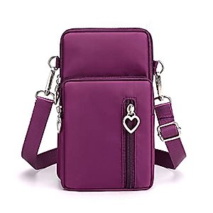 WITERY Cell Phone Crossbody Bag - Nylon Waterproof Small Cell Phone Purse Wallet, Travel Phone Bag Wristlet Women Teen Girls with Adjustable Strap