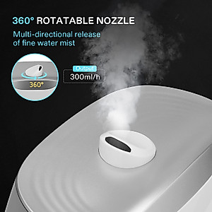 VIVOSUN Cool Mist Humidifier, 6L Quiet Ultrasonic Humidifier for Bedroom (Customized Humidity, Remote Control, Sleep Mode & Auto Shut Off, 360° Nozzle) White