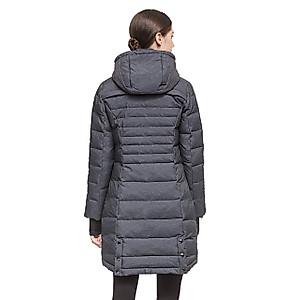 Orolay Women's Down Jacket Coat Mid-Length Darkgrey M