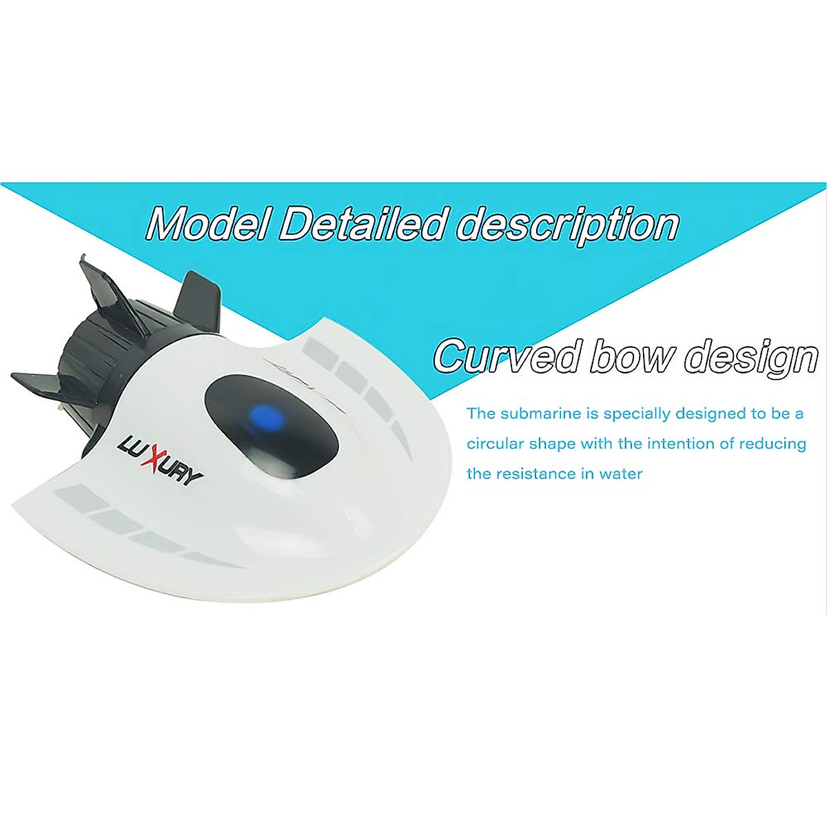 GoolRC Mini RC Submarine Boat, Remote Control Waterproof Diving Toy for Kids (White)