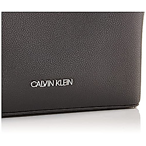 Calvin Klein Hailey Micro Pebble Triple Compartment Chain Crossbody, Black/Silver