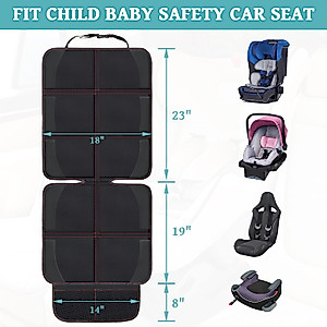 DOVODA Car Seat Protector, 2 Pack Large Auto Seat Protectors Protect Child Seats with Mesh Pocket, Thickest Padding Pat Durable, Waterproof 600D Fabric, Child Car Seat Cover for SUV Sedan Truck