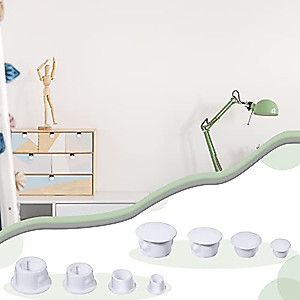 4 Sizes White Plugs Hole Cabinet Hole Plugs Plastic Plugs for Holes in Locking Hole Tube Furniture (3/16 Inch,5/16 Inch,3/8 Inch,1/2 Inch)(200 Pieces)