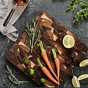 GULRUH Wood Cutting Boards for Kitchen, Wooden Cutting Board, Cutting Board for Kitchen - Extra Large, Thick Butcher Block with Juice Groove, Handles,Two Sizes (Size : Small)