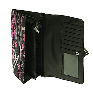 Muddy Girl Pink Camo Wallet with Rhinestone Buckle- Women’s Western Cowgirl Bling Clutch by Monte Vista