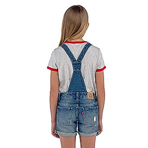 Levi's Girls' Denim Shortall, Vintage Waters, 8