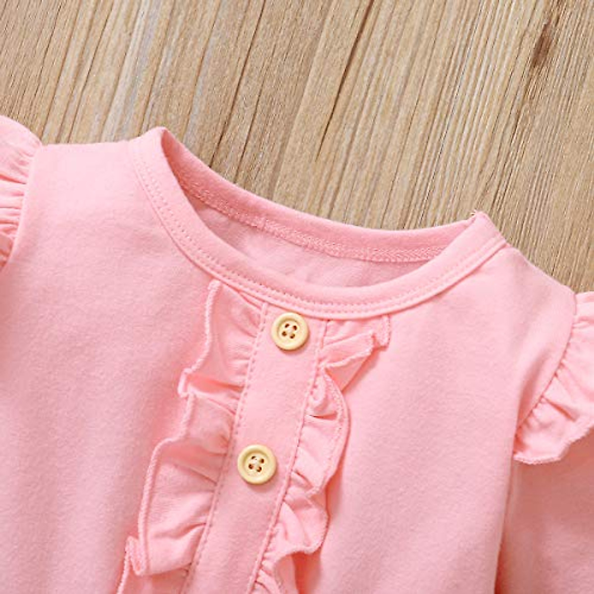 Goodplayer Toddler Baby Girl Easter Outfits Ruffle Long Sleeve Top Bunny Egg Print Skirt One-Piece Girl Dress Clothes (Pink, 3-4 Years)