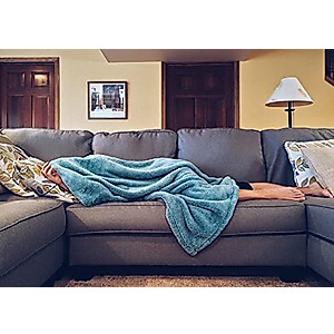 Pug Throw Blanket Measure 40 x 50 Inches, Super Soft Flannel Blanket Fade Resistant for Bed and Couch(Blue,60x80)