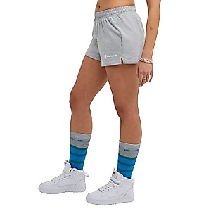 Champion, Soft, Comfortable Practice Shorts for Women, 3.5", Oxford Gray Small Script, Medium