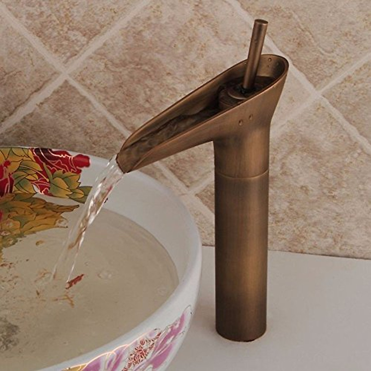 SJQKA-Artistic basin, platform washbasin, faucet, personalized fashion antique wrench type faucet, bamboo faucet, basin faucet