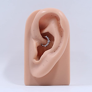 FANSING 16g 8mm Septum Ring for Women 316L Surgical Steel Septum Clicker Hypoallergenic Septum Jewelry 16 Gauge Cubic Zirconia CZ Teardrop Piercing Clicker