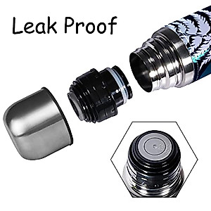 Stainless Steel Leather Vacuum Insulated Mug Plants Thermos Water Bottle for Hot and Cold Drinks Kids Adults 16 Oz