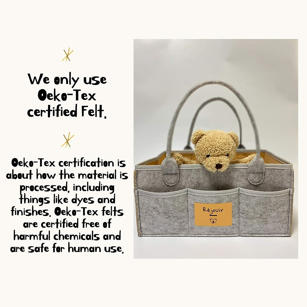 Baby Diaper Caddy Organizer: Large Organizer Tote Bag for Girl - Portable Car Travel Organizer, Nursery Essentials Storage Bins for Changing Table (Mustard Yellow)