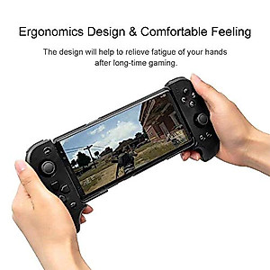 Tidoom Telescopic Mobile Game Controller Gamepad Wireless Bluetooth Controller Compatible for Android iOS Phone Flexible Joystick Black