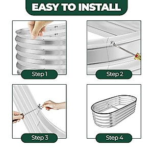 Utopia Home Galvanized Raised Garden Bed, 4ft x 2ft Lightweight Planter Boxes Outdoor with Easy Assembly, Large Garden Bed for Vegetables, Fruits, Flower