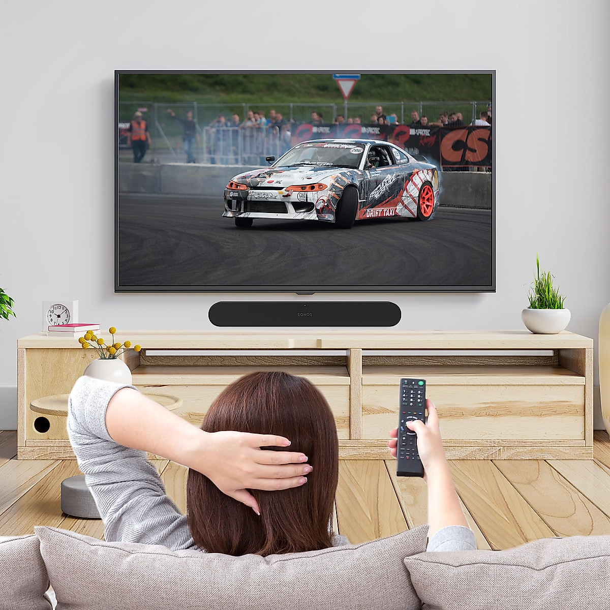 Soundbar Mount for Sonos Ray Sound Bar includes All Necessary Mounting Hardware, Floating Style Soundbar Wall Bracket for Under TV or above, Easy to Install, Black