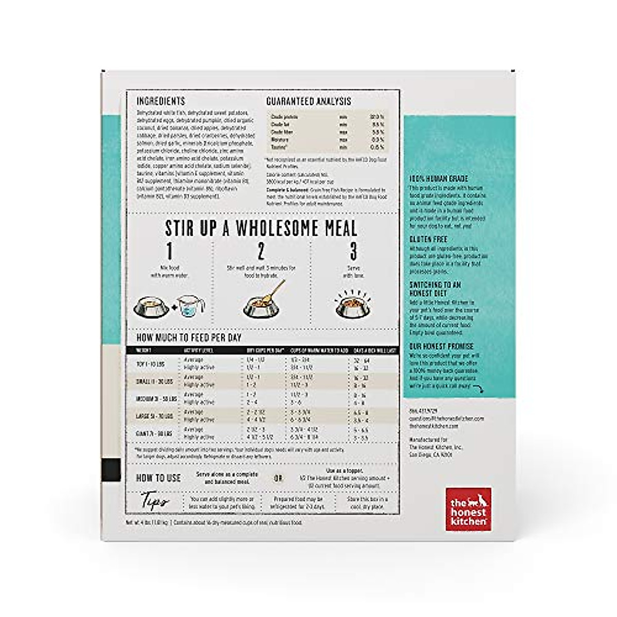 The Honest Kitchen Dehydrated Grain Free Fish Dog Food, 4 lb Box