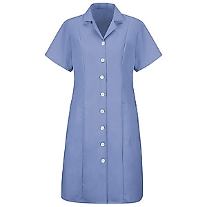 Red Kap Women's Standard Short Sleeve Work Dress, Light Blue, Small