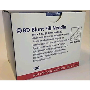Becton-Dickinson Blunt Fill Medication Transfer Needle 18 Gauge 1.5 Inch