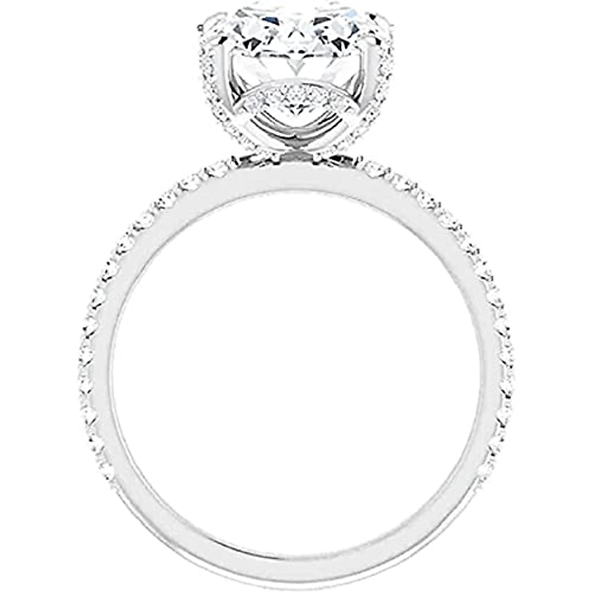 Moissanite Gems 3 CT Oval Moissanite Engagement Ring Colorless VVS1 10K 14K 18K White Gold & 925 Sterling Diamond Ring Anniversary Wedding Bridal Ring Set Wedding Gift for Her