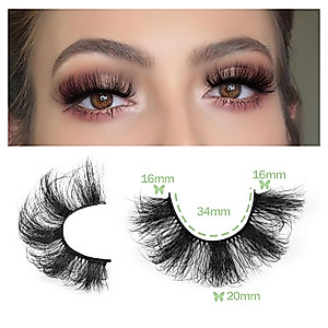 Mink Lashes Fluffy 20 MM Thick D Curl False Eyelashes Dramatic Long Strip Lashes Pack 6D Curly Wispy Full Fake Eyelashes That Look Like Extension by Goddvenus