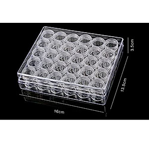 Lopsity 30PCS Grids Bead Organizer Clear Plastic Bead Storage Containers Set with Lid for DIY Diamond, Nail,Jewelry Earring Beads Sewing Pills and Other Small Items (30)