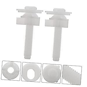 OSALADI Toilet Screws 8 Pcs Toilet Screw Toilet Bowl Seat Toilet Tank Bolts Ground Screw Toilet Hinge Toilet Seat Replacement Screws Plastic White Toilet Seat Cover Screws Water Tank Nut