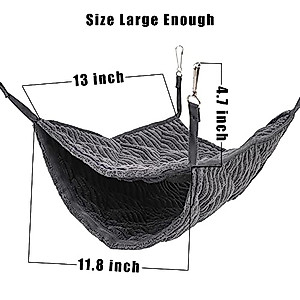 WOLEDOE Large Ferret Hammock, Hanging Tunnel Bed for Cage Fit Rats Chinchilla - Grey