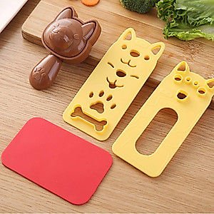 Rice Ball Molds for Kids Cute Dog Pattern Sushi Mold Rice Shaper Onigiri Mold Bento Accessories DIY Kitchen Tools with Nori Seaweed Punch Cutter