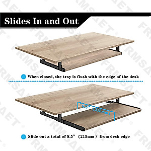 FRMSAET Furniture Accessories Office Product Desk Suits Hardware 20/24/30 inches Keyboard Drawer Tray Wood Holder Under Desk Adjustable Height Platform. (30 inches, Burlywood)